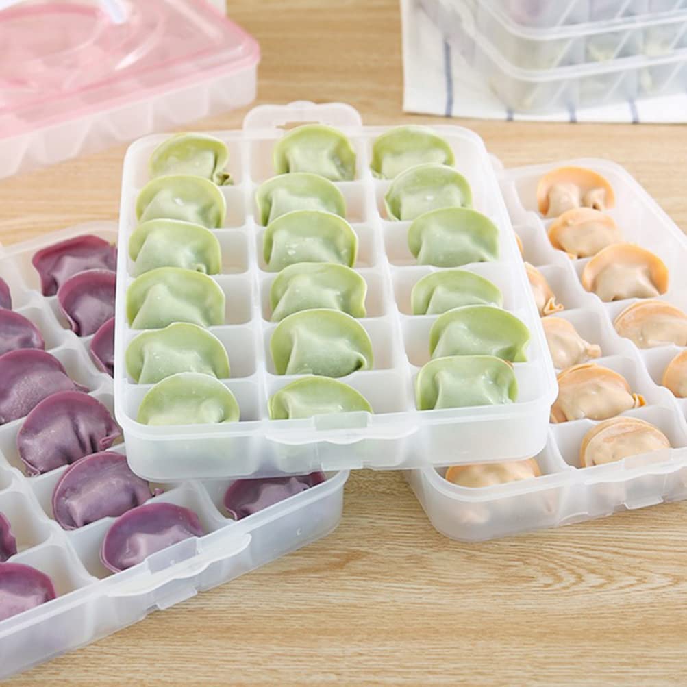 Zerodeko Food Storage Container Dumpling Organizer Stackable Portable Freezer Storage Containers Food Storage Box for Kitchen and Fridge Green