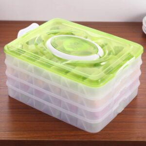 Zerodeko Food Storage Container Dumpling Organizer Stackable Portable Freezer Storage Containers Food Storage Box for Kitchen and Fridge Green