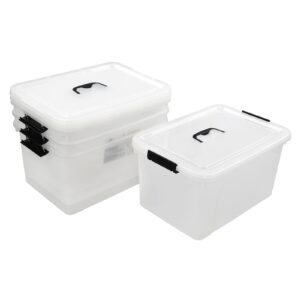 Fiazony 17.5 Quart Clear Storage Box, Plastic Storage Bins with Lids, 4-Pack