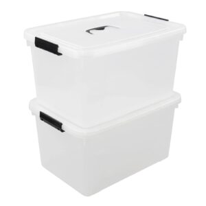 Fiazony 17.5 Quart Clear Storage Box, Plastic Storage Bins with Lids, 4-Pack