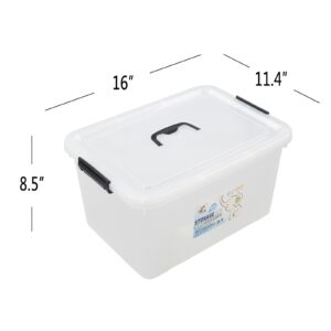 Fiazony 17.5 Quart Clear Storage Box, Plastic Storage Bins with Lids, 4-Pack