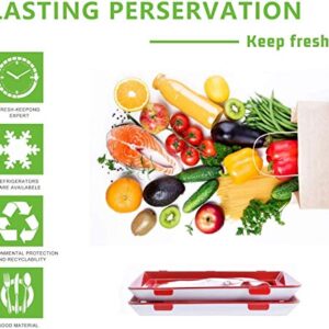 Food Plastic Preservation Tray,Stackable Food Tray Reusable Creative Food Preservation Tray for Food Preservation 4 Pack (white)