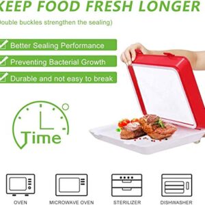 Food Plastic Preservation Tray,Stackable Food Tray Reusable Creative Food Preservation Tray for Food Preservation 4 Pack (white)