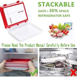 Food Plastic Preservation Tray,Stackable Food Tray Reusable Creative Food Preservation Tray for Food Preservation 4 Pack (white)