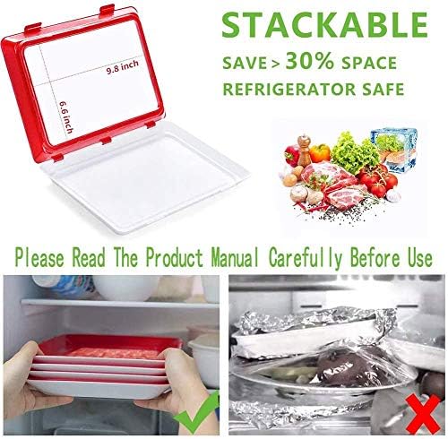 Food Plastic Preservation Tray,Stackable Food Tray Reusable Creative Food Preservation Tray for Food Preservation 4 Pack (white)