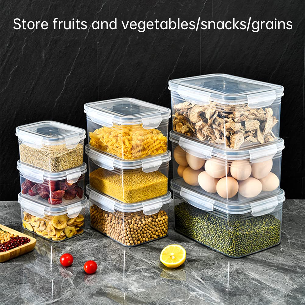 EUBUY Fruit Vegetable Produce Saver Containers for Refrigerator, Draining Fresh Containers, Multifunctional Refrigerator Storage Boxes with Lids for Fridge