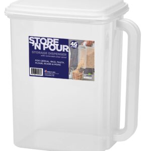 Buddeez 25302W-ONL Store 'n Pour Storage Dispenser 46 Cup-White/Clear, 2 Count