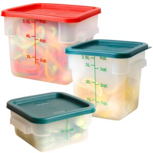 cusinium 2qt + 4qt + 6qt square translucent container set