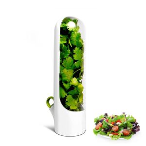 pilipane herb keeper,herb savor fridge organizer,herb storage container saver preserver for cilantro, mint, parsley, asparagus, keeps greens fresh for 2-3 weeks