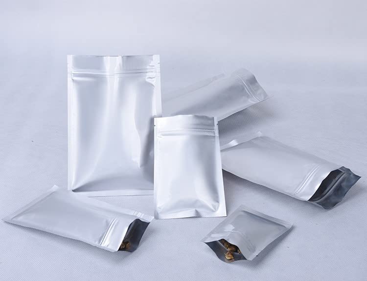 50 Mylar Bags for Food Storage, Mylar Bags 1 Quart 7"x10"- Thick 10 Mil, Stand-Up Vacuum Sealing Sealable and Ziplock Resealable Bags - Odor Free Heat Resistant, Airtight Food Storage Foil Bags