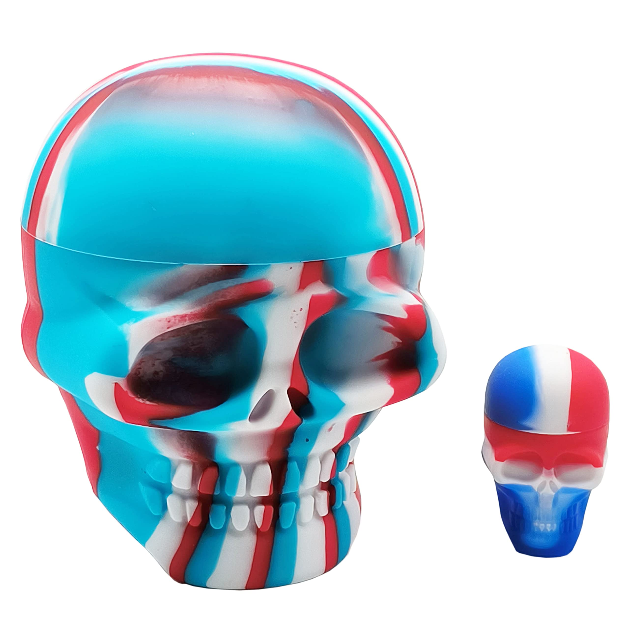 KUVIS Large 500ml 15ml Silicone Wax Containers with Skull Shape Non-stick Jars