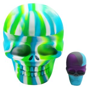 KUVIS Large 500ml 15ml Silicone Wax Containers with Skull Shape Non-stick Jars