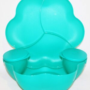 Tupperware Chip N Dip with Dip Bowls 1.5 Gallon Teal