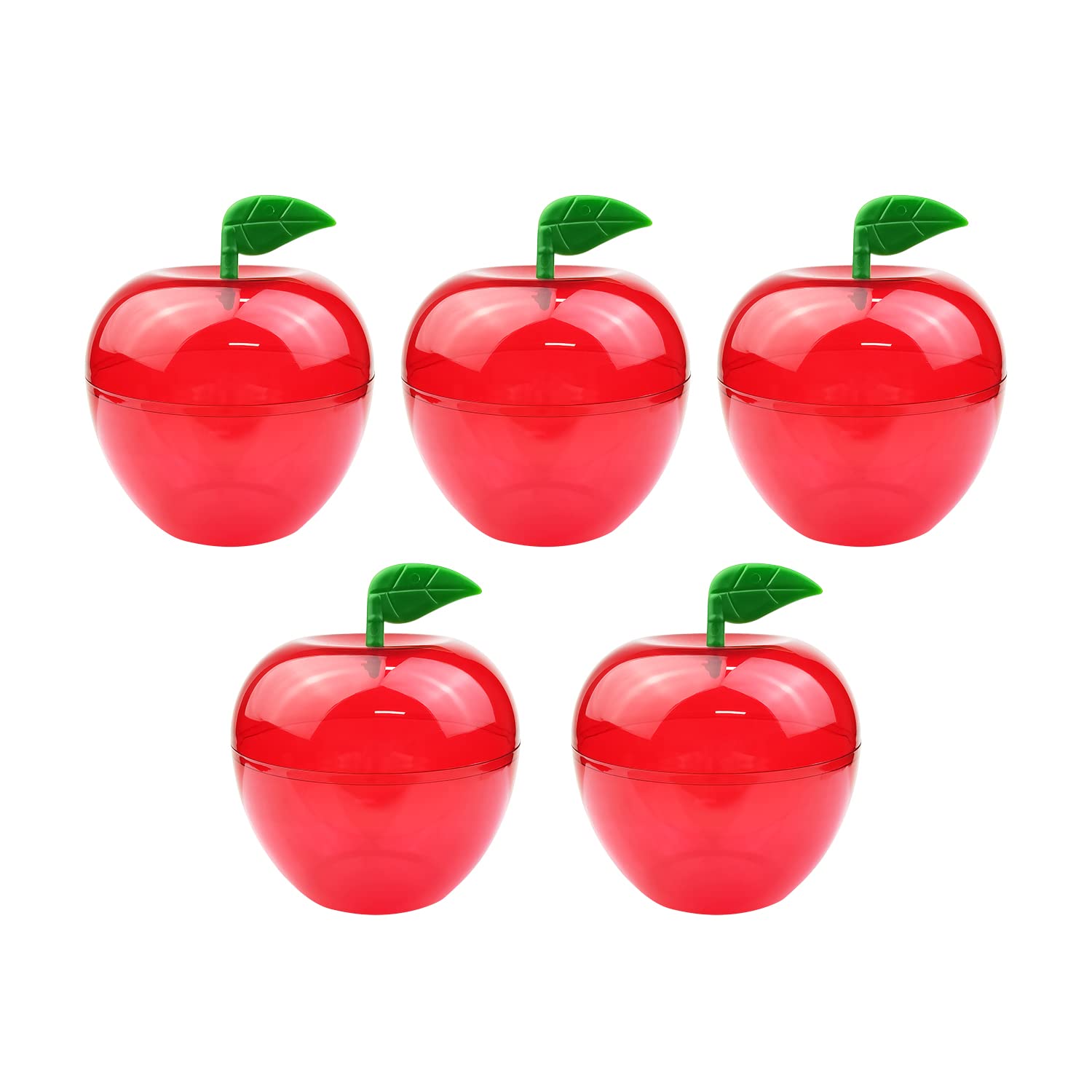 Yitokmc 5 Pack Plastic Apple Containers Large Red Apple Decoration Teacher Apple Container Candy Jar Toy Gift Filling Containers for Party Wedding Christmas Decorations Party Supplies