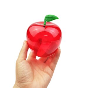 Yitokmc 5 Pack Plastic Apple Containers Large Red Apple Decoration Teacher Apple Container Candy Jar Toy Gift Filling Containers for Party Wedding Christmas Decorations Party Supplies