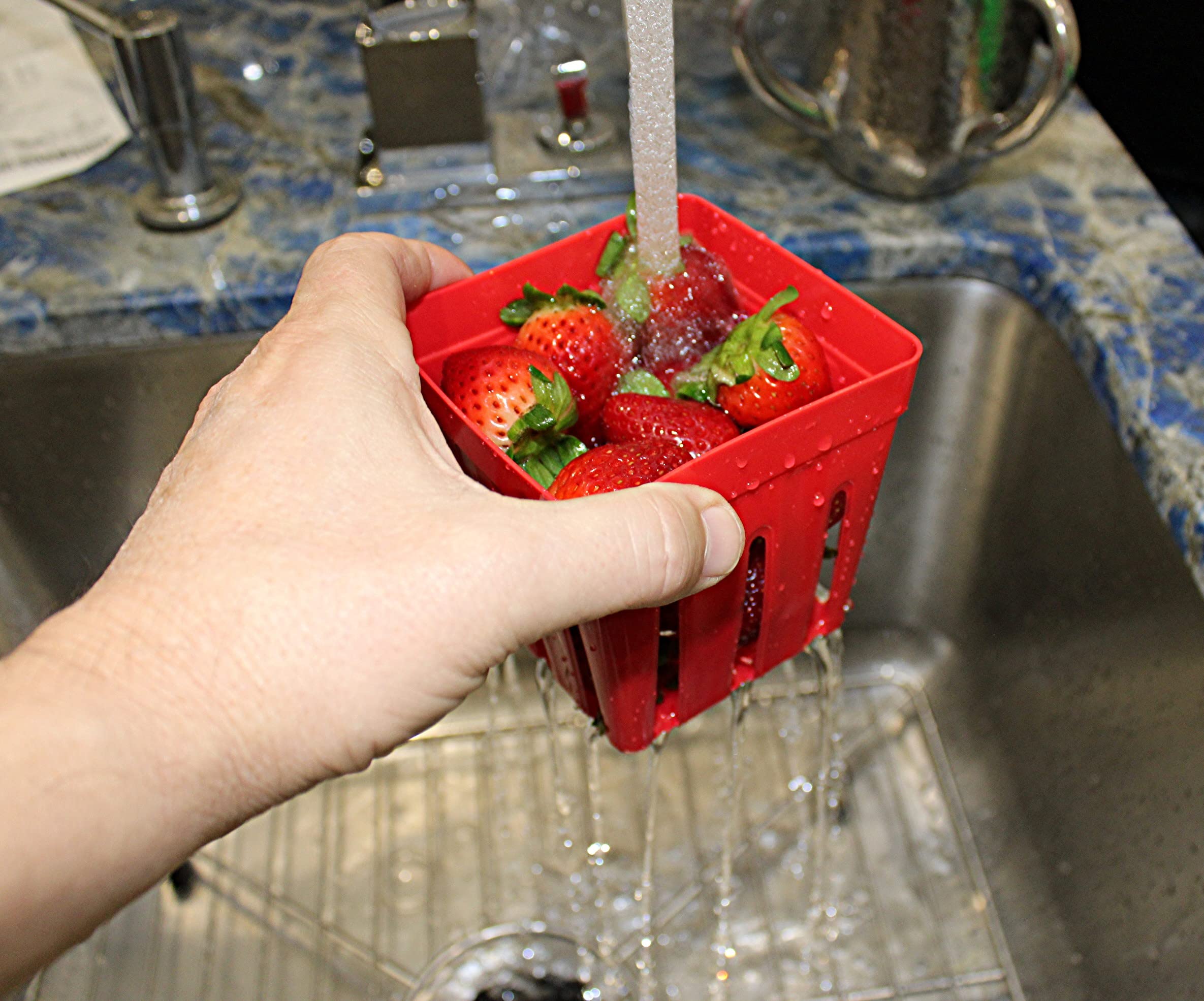 Fruit and Vegetable Saver Storage Basket Strawberries Blueberries - Promotes Airflow and Prevents Spoilage Produce Storage Container with Lid BPA-FREE