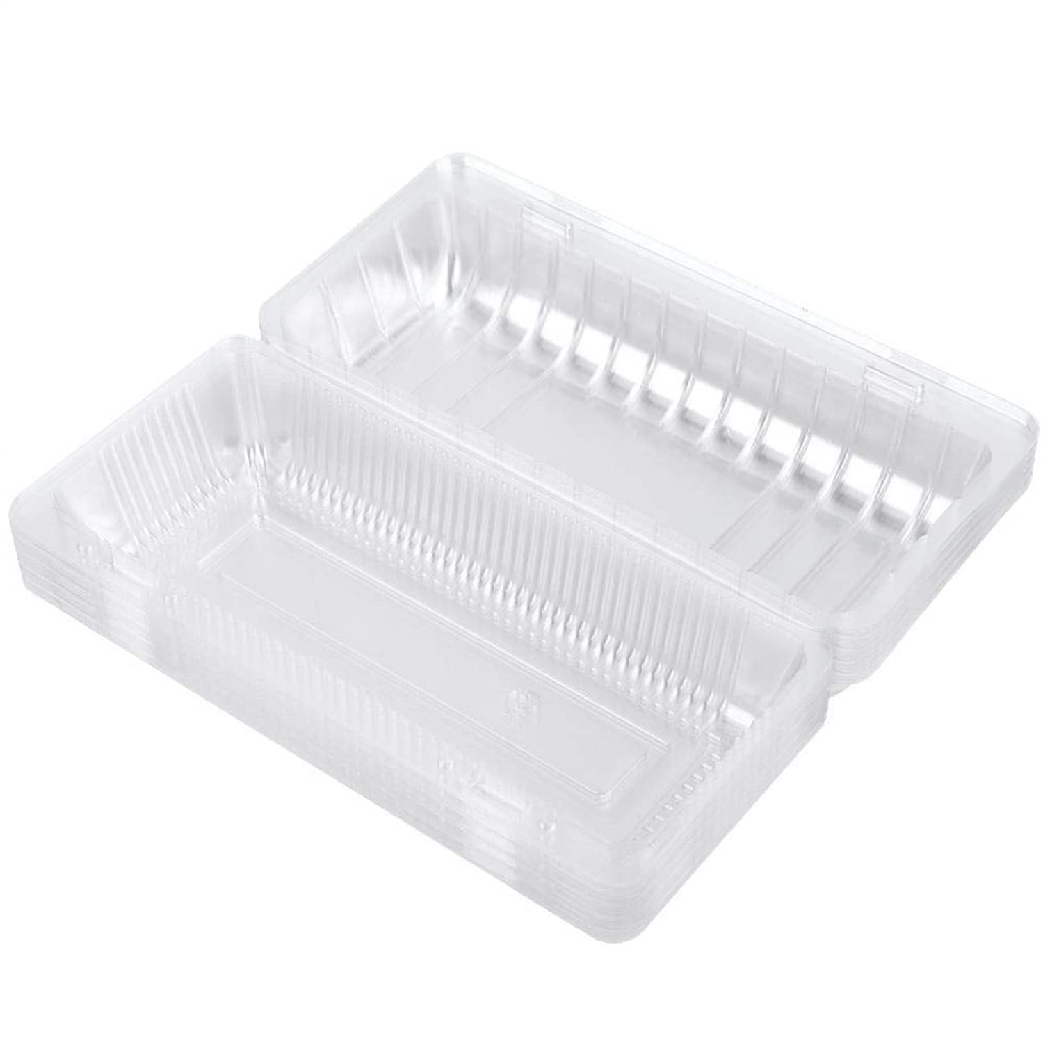 TOPINCN 25 Piece Food Plastic Containers With Covers Hinged Food Take Out Containers Lunch Salad Fruit Storage Box (22.5 * 12.7cm)