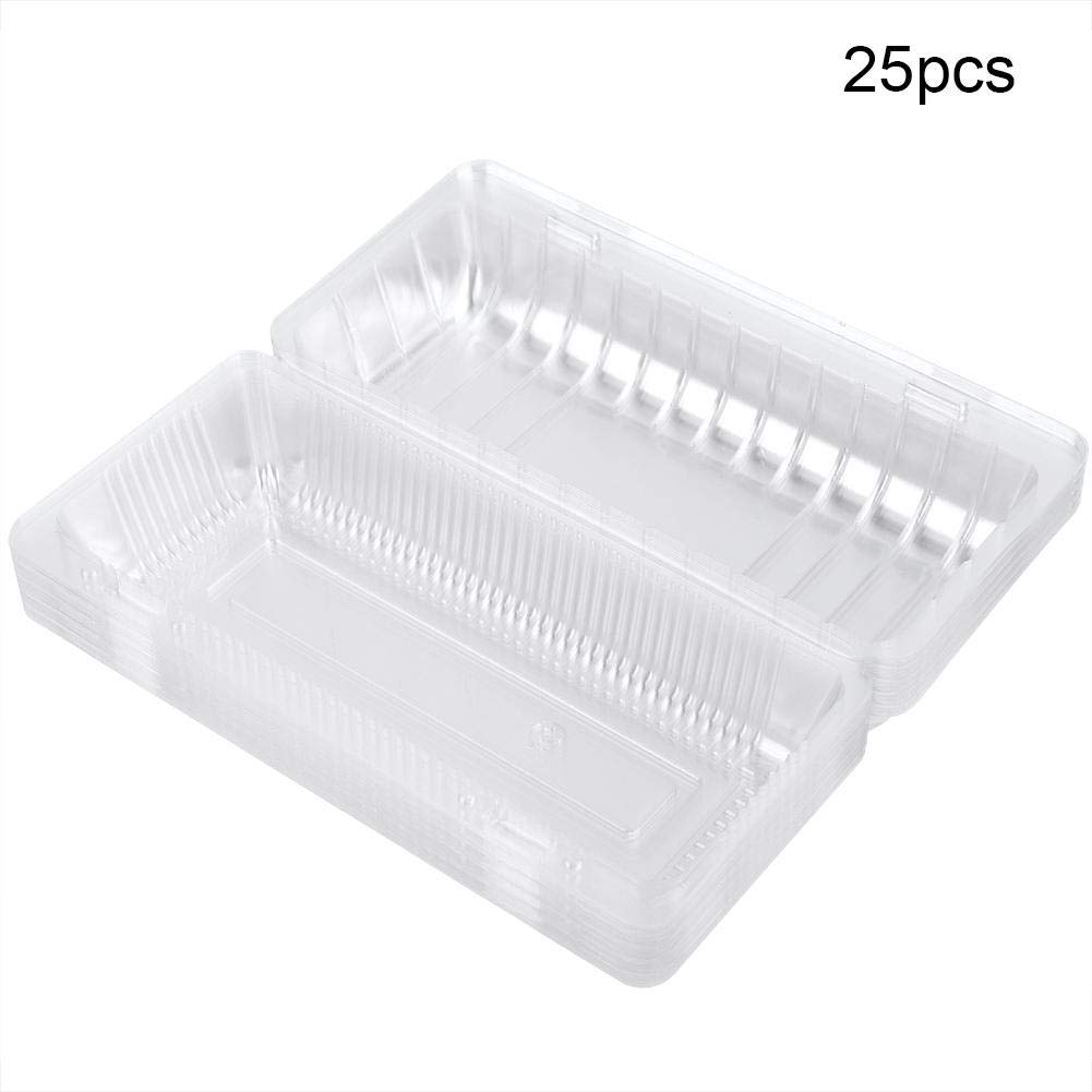 TOPINCN 25 Piece Food Plastic Containers With Covers Hinged Food Take Out Containers Lunch Salad Fruit Storage Box (22.5 * 12.7cm)