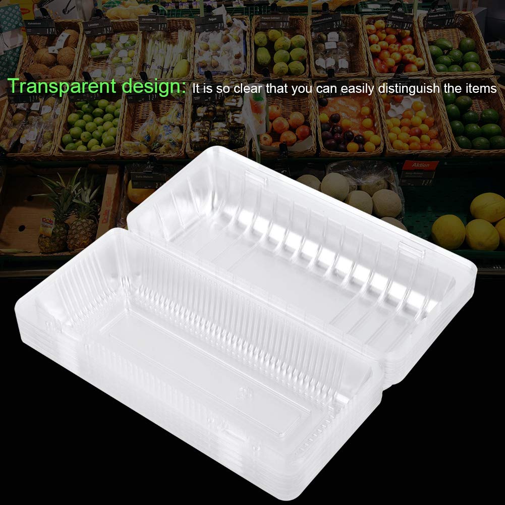 TOPINCN 25 Piece Food Plastic Containers With Covers Hinged Food Take Out Containers Lunch Salad Fruit Storage Box (22.5 * 12.7cm)