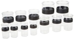 bodum presso shatterproof storage jar 12 piece set, black