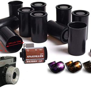 70 PCS Film Canister with Caps and Blank Labels for 35mm Film (Black)