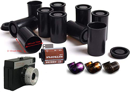 70 PCS Film Canister with Caps and Blank Labels for 35mm Film (Black)