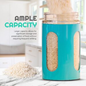 Venoly Stainless Steel Food Storage Canisters For Kitchen | 4 Piece Set of Airtight Kitchen Canisters | BPA-Free and Food Grade Safe Canister Set | See Through Glass Countertop