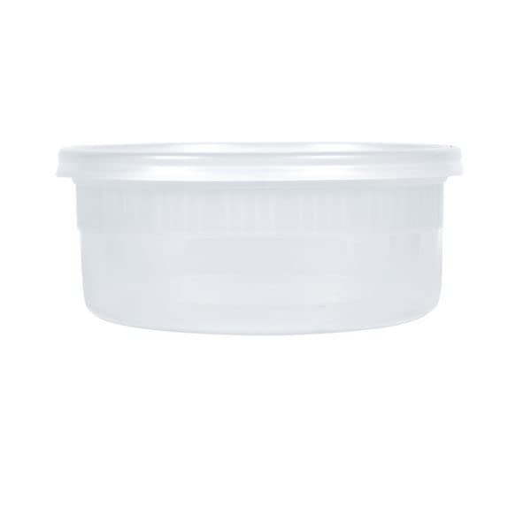 Kosherific Premium Plastic Food and Deli Storage Containers With Airtight Lids 8oz (12 Count) | Stackable, Freezer Safe, Leakproof