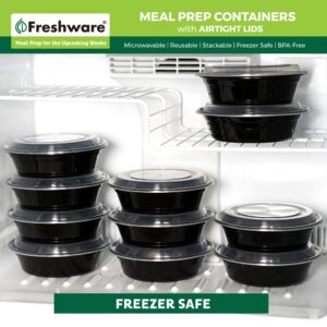 Freshware Meal Prep Containers with lids [30 Pack] Food Storage Containers, Bento Box, BPA-Free, Stackable, Microwave, Dishwasher, Freezer Safe, 28 oz