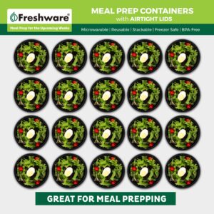 Freshware Meal Prep Containers with lids [30 Pack] Food Storage Containers, Bento Box, BPA-Free, Stackable, Microwave, Dishwasher, Freezer Safe, 28 oz