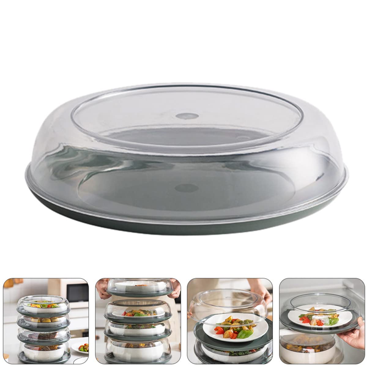 Luxshiny Terrarium Glass Containers Glass Dishes of 2 Food Cover Tent Food Protecting Tent food net dish cover Stackable Plate Cover Glass Containers Glass Dishes Plastic Containers