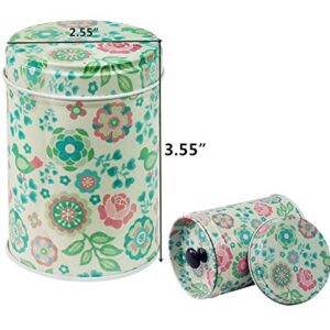 Leoyoubei 3.55x2.55 Inch Dry Storage Tinplate Caddy Box Retro Double Cover Home Kitchen Storage Containers Colorful Tins Round Tea Tins Set of 6 (shipped randomly)