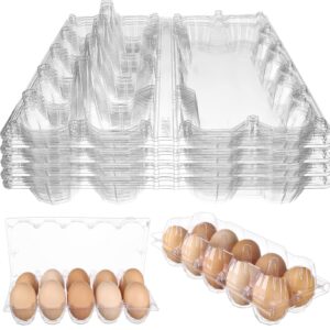 egg cartons 50 packs with holds up to 12 eggs securely, reusable perfect for family pasture farm markets display, for refrigerator, storage, family, chicken farm, market, camping (10 eggs(50pcs))