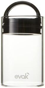 prepara evak compact glass food storage, 6 ounce, black