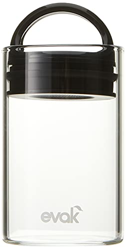 Prepara Evak Compact Glass Food Storage, 6 Ounce, Black