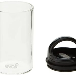 Prepara Evak Compact Glass Food Storage, 6 Ounce, Black