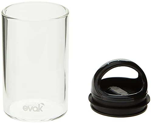 Prepara Evak Compact Glass Food Storage, 6 Ounce, Black