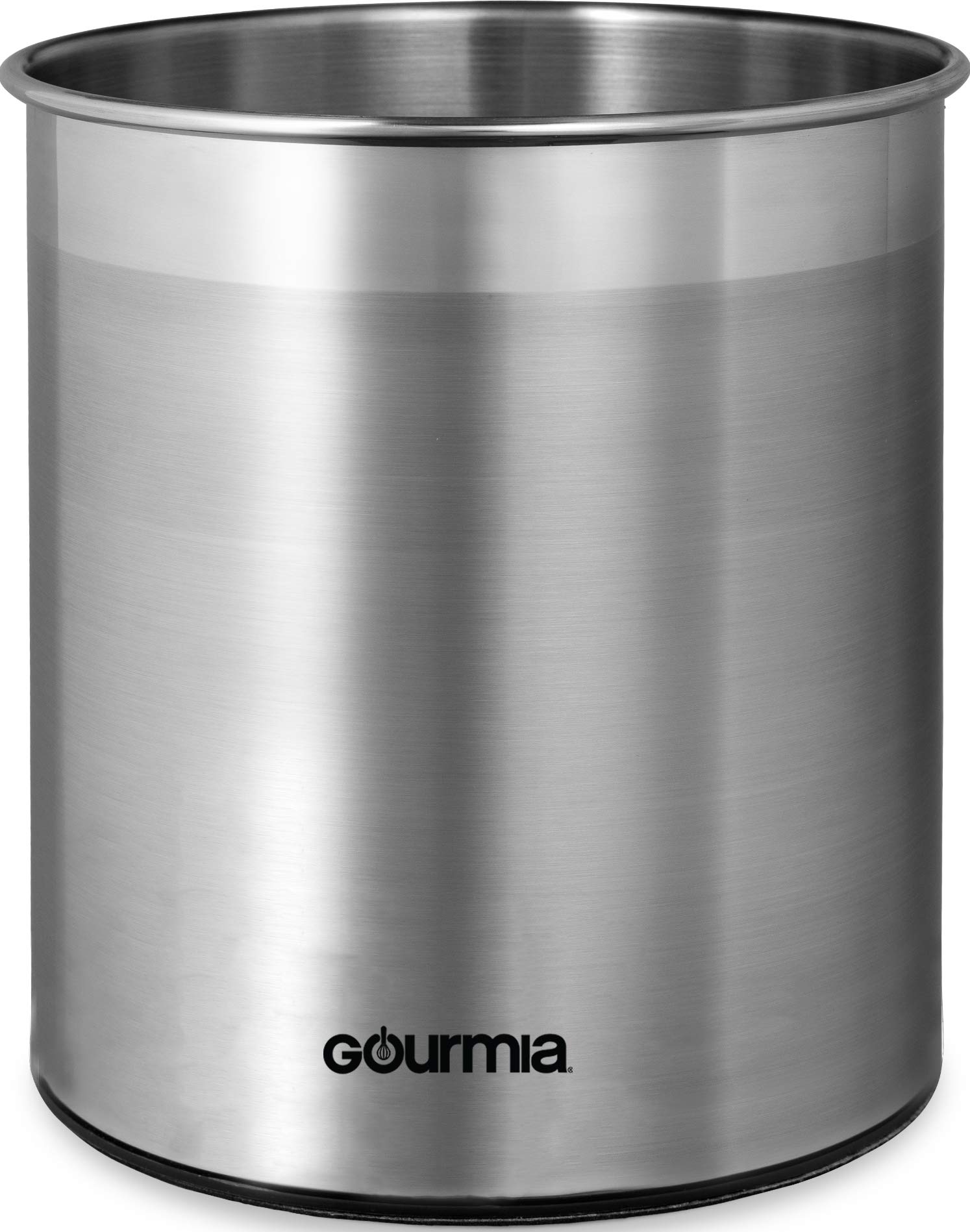 Gourmia GCH9345 Rotating Kitchen Utensil Holder – Spinning Stainless Steel Organizer to Store Cooking and Serving Tools - Dishwasher Safe, Non Slip Bottom – Use as Caddy or Pencil Cup