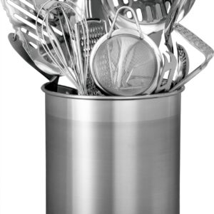 Gourmia GCH9345 Rotating Kitchen Utensil Holder – Spinning Stainless Steel Organizer to Store Cooking and Serving Tools - Dishwasher Safe, Non Slip Bottom – Use as Caddy or Pencil Cup