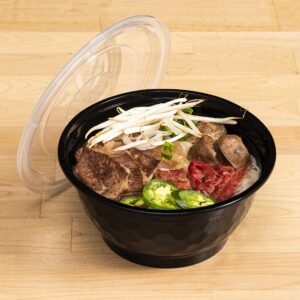 TIYA Takeout Food Containers - 50 oz Bulk 120 Pack with Lids - Plastic Bowl Storage To-Go Containers - Reusable Microwavable Dishwasher Safe Restaurant Set - Leak Resistant for Soups & Meal Prep