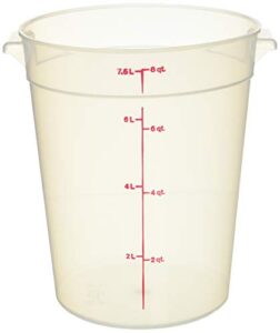 cambro 8 qt round polypropylene food storage container - camwear®