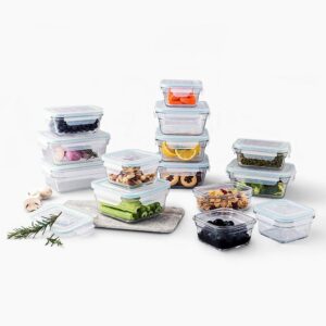 glasslock oven and microwave safe glass food storage containers 28 piece set