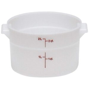 cambro round 2 quart poly white, red (rfs2148)