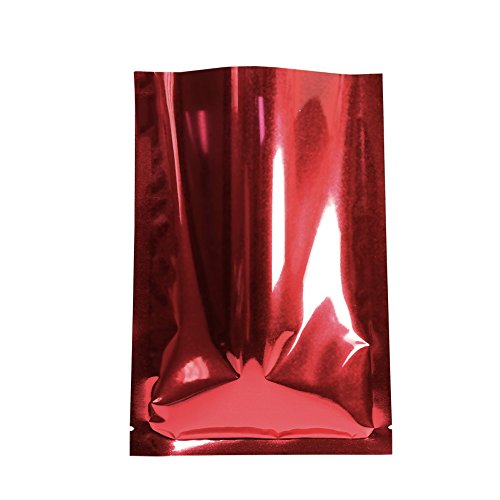 100x Premium Red Mylar Foil Open Top Sampling Pouch (7cm x 10cm)