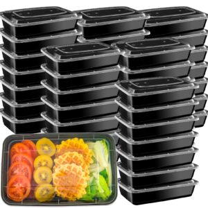 raihomkit [30 pack 38oz meal prep containers,1 compartment food storage containers with lids,reusable food prep containers,bpa free plastic containers,stackable,freezer/microwave/dishwasher safe