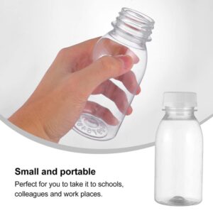 DOITOOL Plastic Juice Bottles with Caps - 15Pcs Reusable Juice Containers with Lids for Fridge - Clear Refillable Water Bottles Smoothie Bottle for Homemade Juices, Milk, Tea（100ml/3.4oz