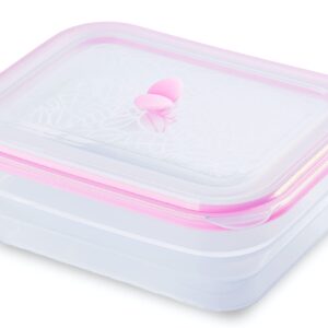 Pristain Platinum 100% Silicone Food-grade Plastic-free Collapsible Container- Microwave-safe, Dishwasher-safe, Environment-friendly (Orchid Pink)