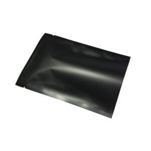 QQ Studio Clear Open Top Colored Metallic Mylar Bag (100 Pack) (Black, Open | 2.8" x 3.9")