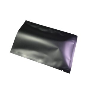 QQ Studio Clear Open Top Colored Metallic Mylar Bag (100 Pack) (Black, Open | 2.8" x 3.9")