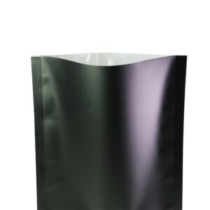 QQ Studio Clear Open Top Colored Metallic Mylar Bag (100 Pack) (Black, Open | 2.8" x 3.9")